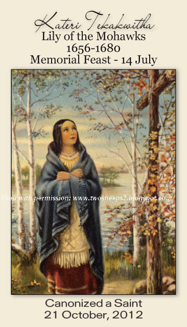 St. Kateri Tekakwitha prayer card